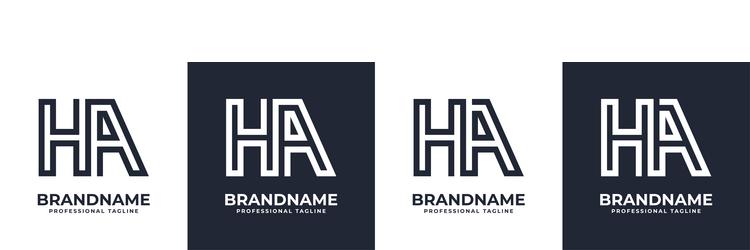 Letter ha or ah global technology monogram logo Vector Image