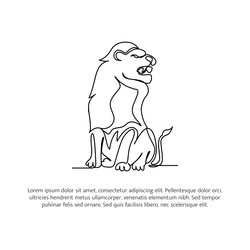 Lion line design wildlife decorative elements Vector Image