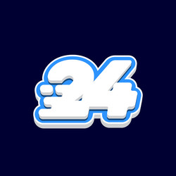 Number 24 3d fast icon Royalty Free Vector Image