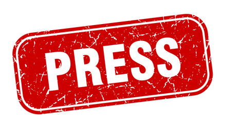 Press red grunge round vintage rubber stamp Vector Image