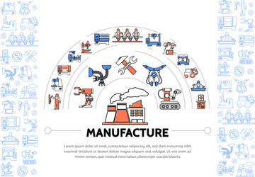 Factory production process icons Royalty Free Vector Image