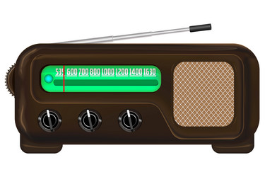 Retro radio receiver image isolated Royalty Free Vector