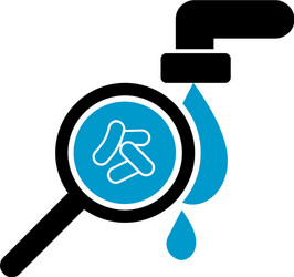 Contaminated water icon bacteria Royalty Free Vector Image