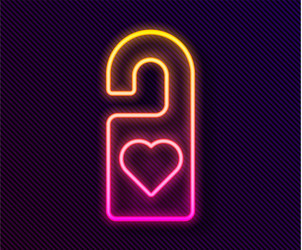 Glowing neon line please do not disturb with heart