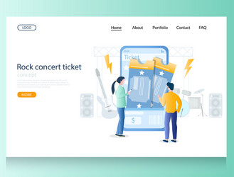 Ticket booking website landing page design Vector Image