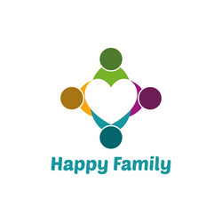 Family union in a heart shape Royalty Free Vector Image