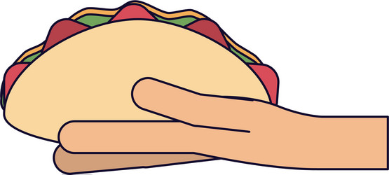Hand holding burrito black and white Royalty Free Vector
