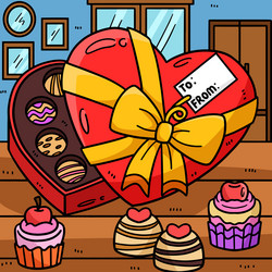Box of chocolates cartoon colored clipart Vector Image