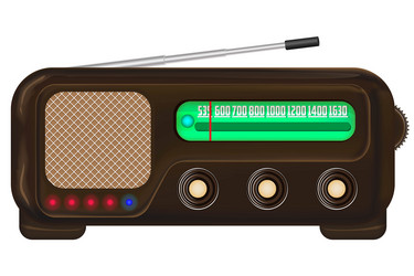 Retro radio receiver image isolated Royalty Free Vector