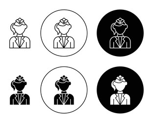 Stewardess icon set flight crew business symbol Vector Image