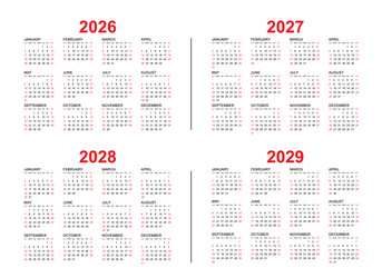 2027 Calendar Year Vector Images (over 180)