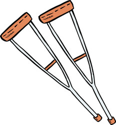 Walker support for disabled people doodle glyph Vector Image