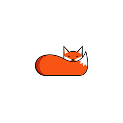 Orange fox in the figure letter l animal logo zoo Vector Image