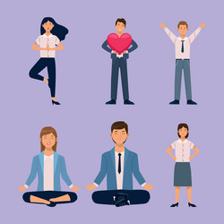 Office wellbeing business people Royalty Free Vector Image