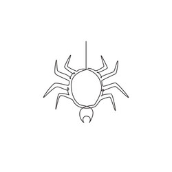 One single line drawing dangerous spider Vector Image