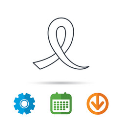 Awareness ribbon icon oncology sign Royalty Free Vector