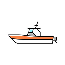 Center console boat line icon Royalty Free Vector Image