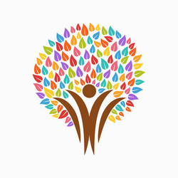 Tree of people shapes for community team concept Vector Image