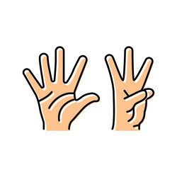 8 kids hand showing number eight sign Royalty Free Vector
