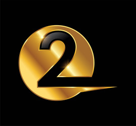 Golden ribbon and stars logo icon Royalty Free Vector Image