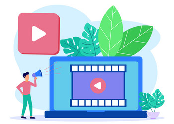 Graphic cartoon character video production Vector Image