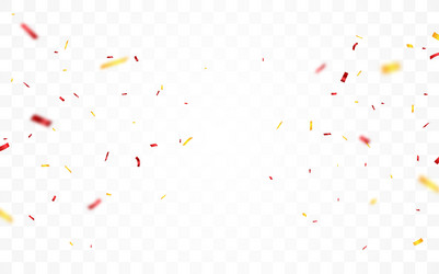Red and gold confetti isolated on white background