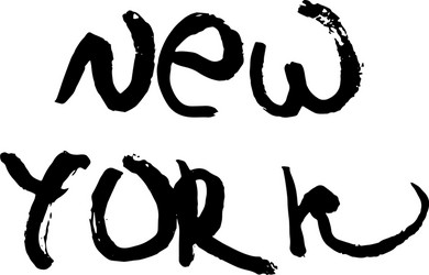 New york hand writting isolated on white Vector Image