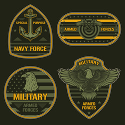 Special unit military emblems graphics Royalty Free Vector