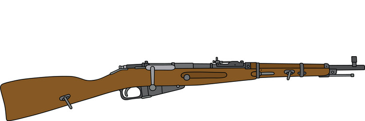 Old military rifle with optical sight Royalty Free Vector