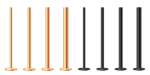 Realistic metal poles collection isolated Vector Image
