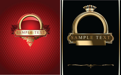 Red on gold ornate banner Royalty Free Vector Image