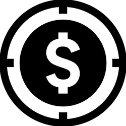 Target currency icon simple editable design Vector Image