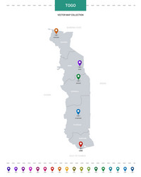 Togo rainbow map Royalty Free Vector Image - VectorStock