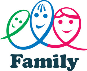 No family sign kids Royalty Free Vector Image - VectorStock