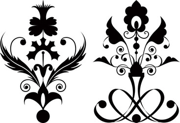 Flowers - black and white Royalty Free Vector Image