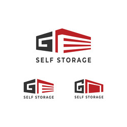 Self storage logo design template safe Royalty Free Vector