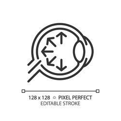 2d black glyph style eyeball with arrow symbols Vector Image