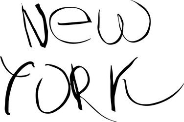 New york hand writting isolated on white Vector Image