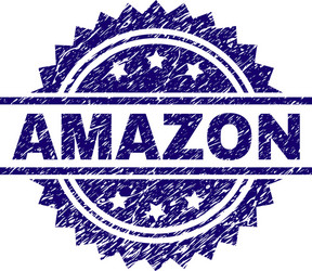 Scratched textured amazon stamp seal Royalty Free Vector