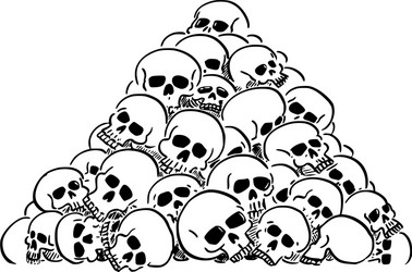Pile of human skulls Royalty Free Vector Image