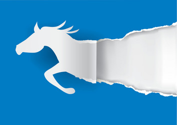 Two paper horses ripping Royalty Free Vector Image