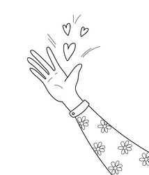 Likes giving concept in doodle style give Vector Image