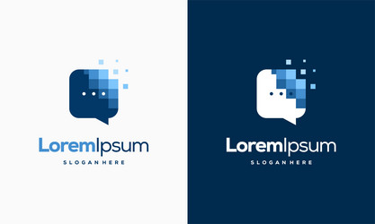Pixel chat discuss logo designs conversation Vector Image