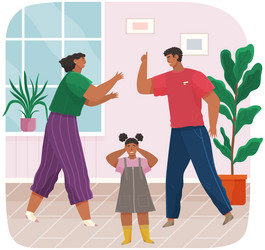 Problems and conflict in family fight arguing Vector Image