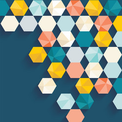 Retro pattern of geometric hexagon shapes Vector Image