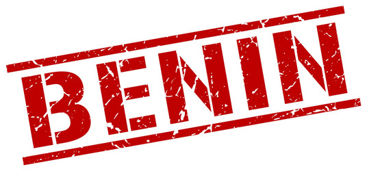 Benin red square stamp Royalty Free Vector Image