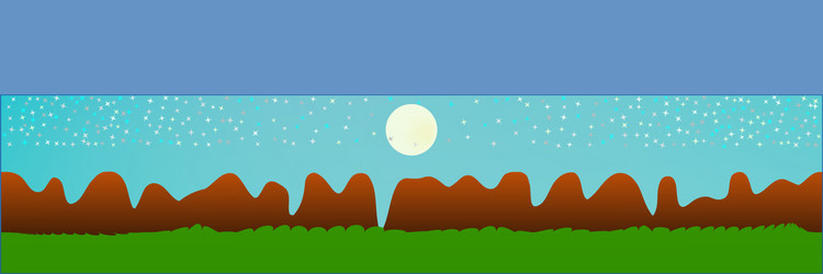 Cyan sky and mountains landscape Royalty Free Vector Image