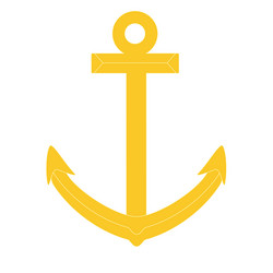 Gold Anchor with Rope Royalty Free Vector Image