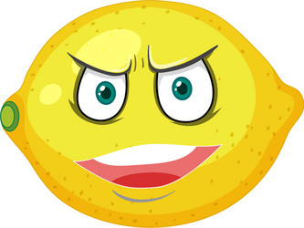 Lemon cartoon character with angry face Royalty Free Vector