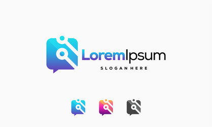 Pixel chat discuss logo designs conversation Vector Image